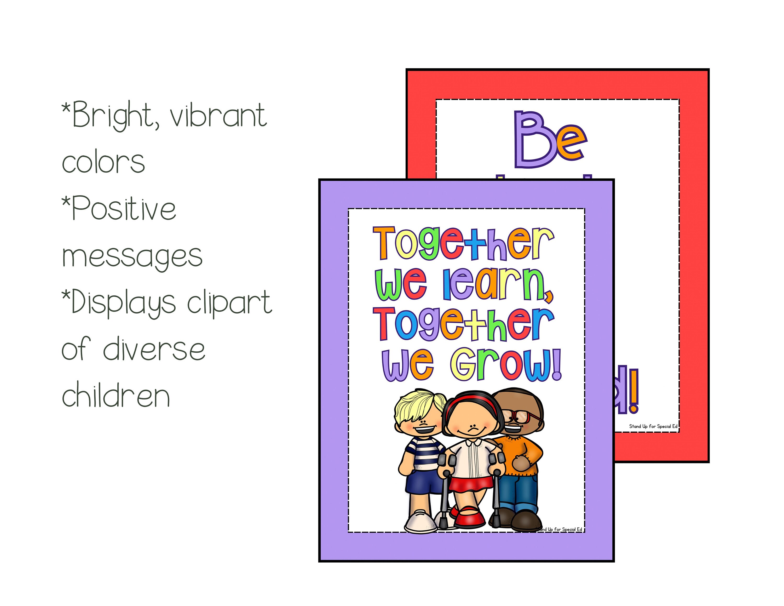 Inclusive/ Inclusion Classroom School Posters Diversity and Special ...