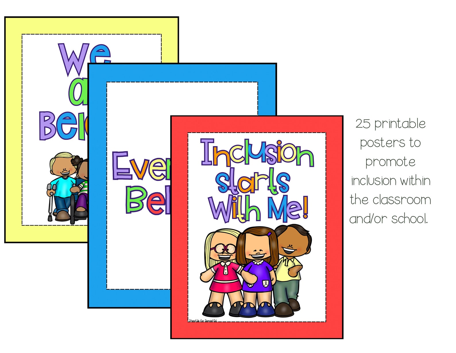 Inclusive/ Inclusion Classroom School Posters Diversity and Special ...