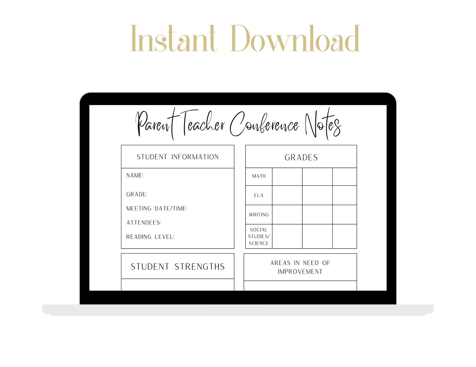 Parent Teacher Conference Printable Form for Teachers/ Special ...