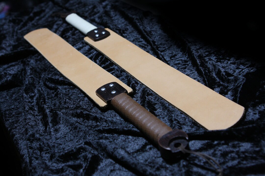 Smooth Hard Leather Paddle - Black or Light - 23" (58 Cm) - Etsy