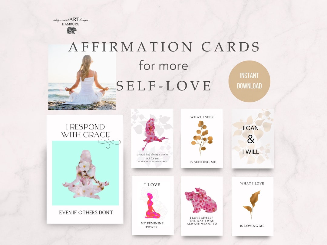 Affirmation Self Love Cards Self Care Planner Digital Affirmation Card ...