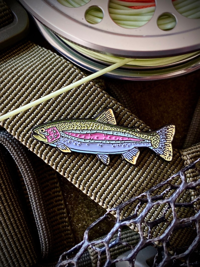 Rainbow Trout Enamel Pin Quality Fishing Pin Fly Fishing - Etsy