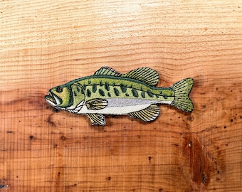 Largemouth Bass, Fish, Fishing, Embroidered, Iron-on Patch - Etsy
