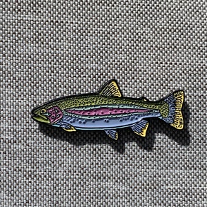 Rainbow Trout Enamel Pin | Quality Fishing Pin | Fly Fishing Gift for ...
