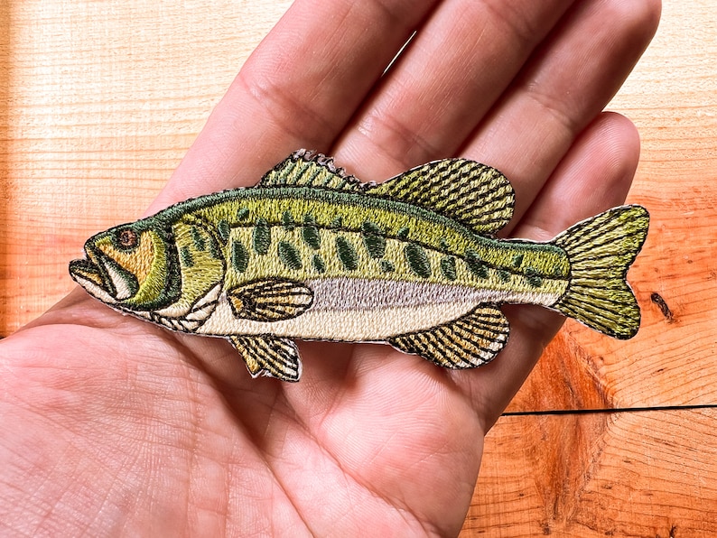 Largemouth Bass Embroidered Iron-on Patch: Fishing Gift - Etsy