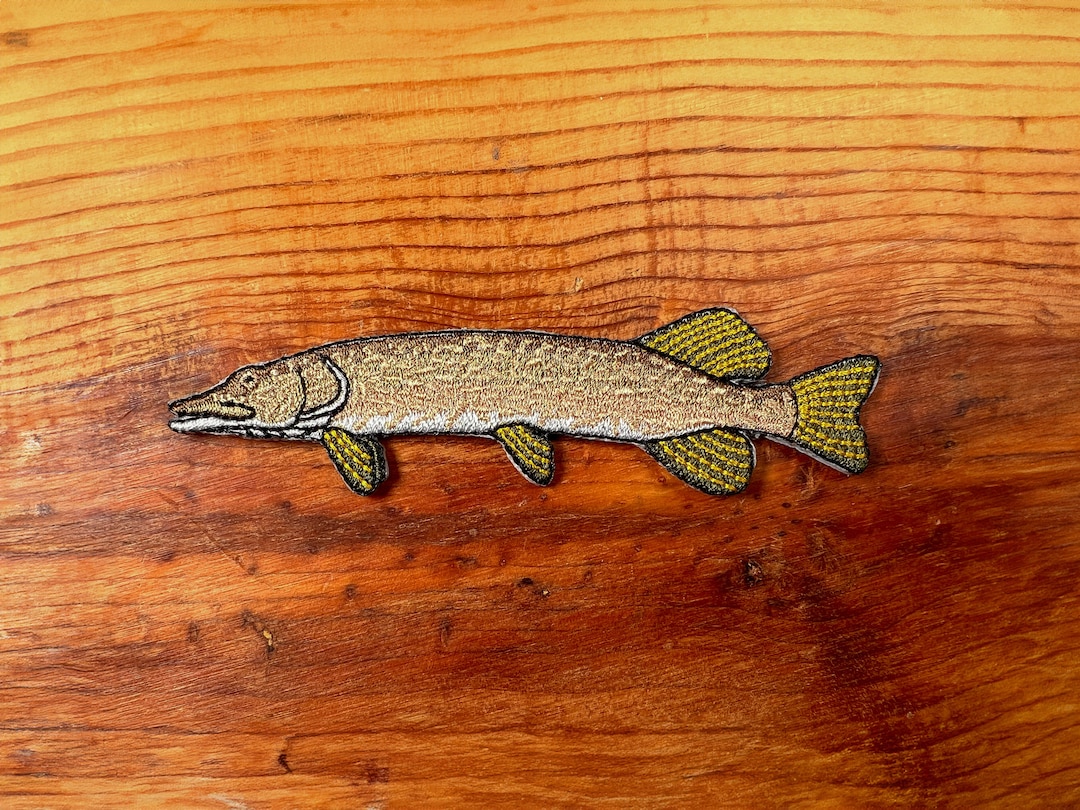 Pike Embroidered Iron-on Patch: Angler Fishing Gift - Etsy