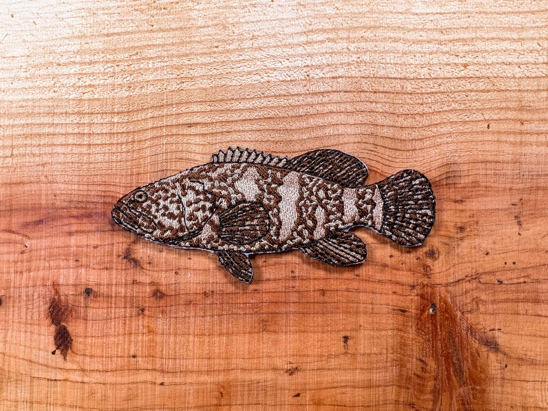Grouper Embroidered Iron-on Patch: 4-inch Fish Applique - Etsy