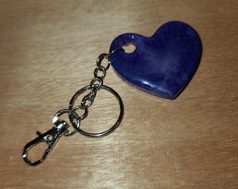 Handmade Purple Blue Chameleon Heart Keychain - Etsy