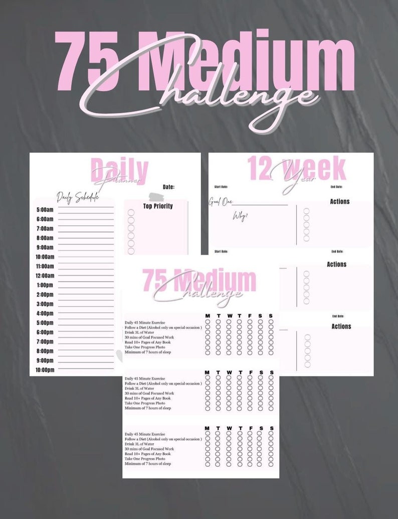 The Pink Goal Stacker : 75 Hard Challenge - Etsy