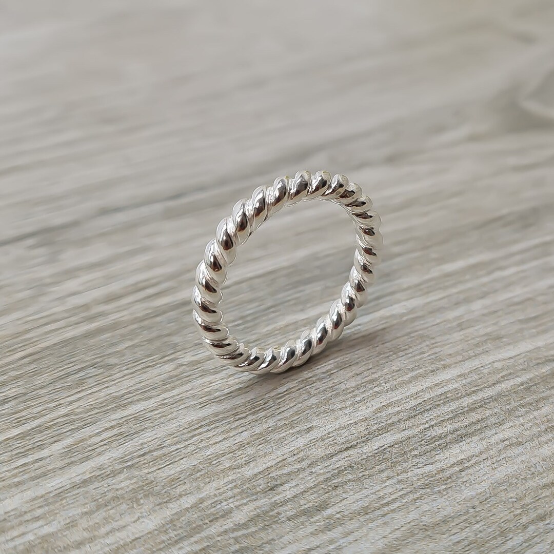 Cord Ring Silver Ring Cord Ring Made of Silver Spiral Ring Elegant Ring ...