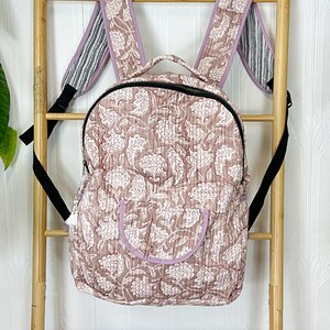 Quilted Cotton Handprint Large Backpack Eco Friendly Sustainable Sturdy ...
