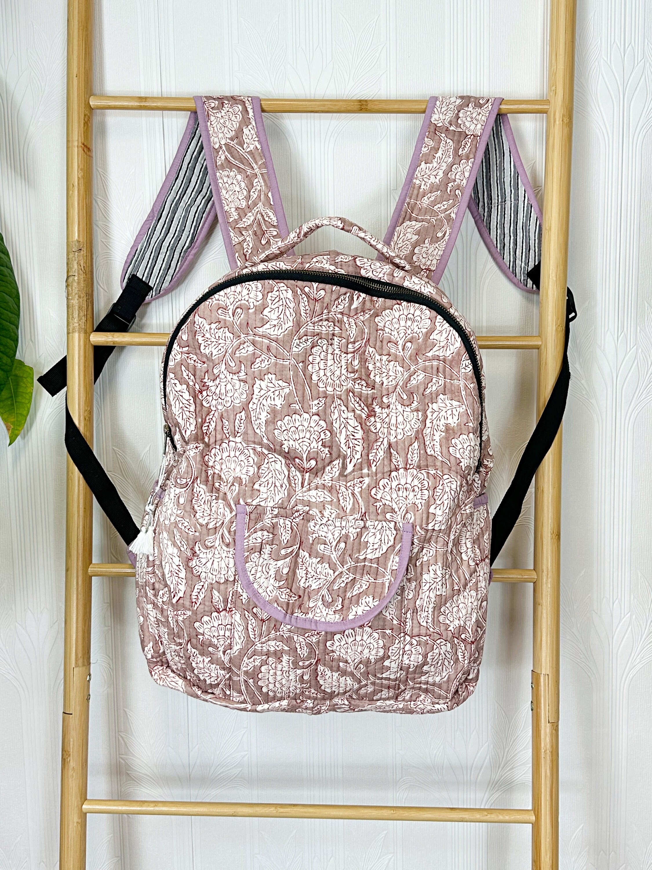 Quilted Cotton Handprint Large Backpack Eco Friendly Sustainable Sturdy ...