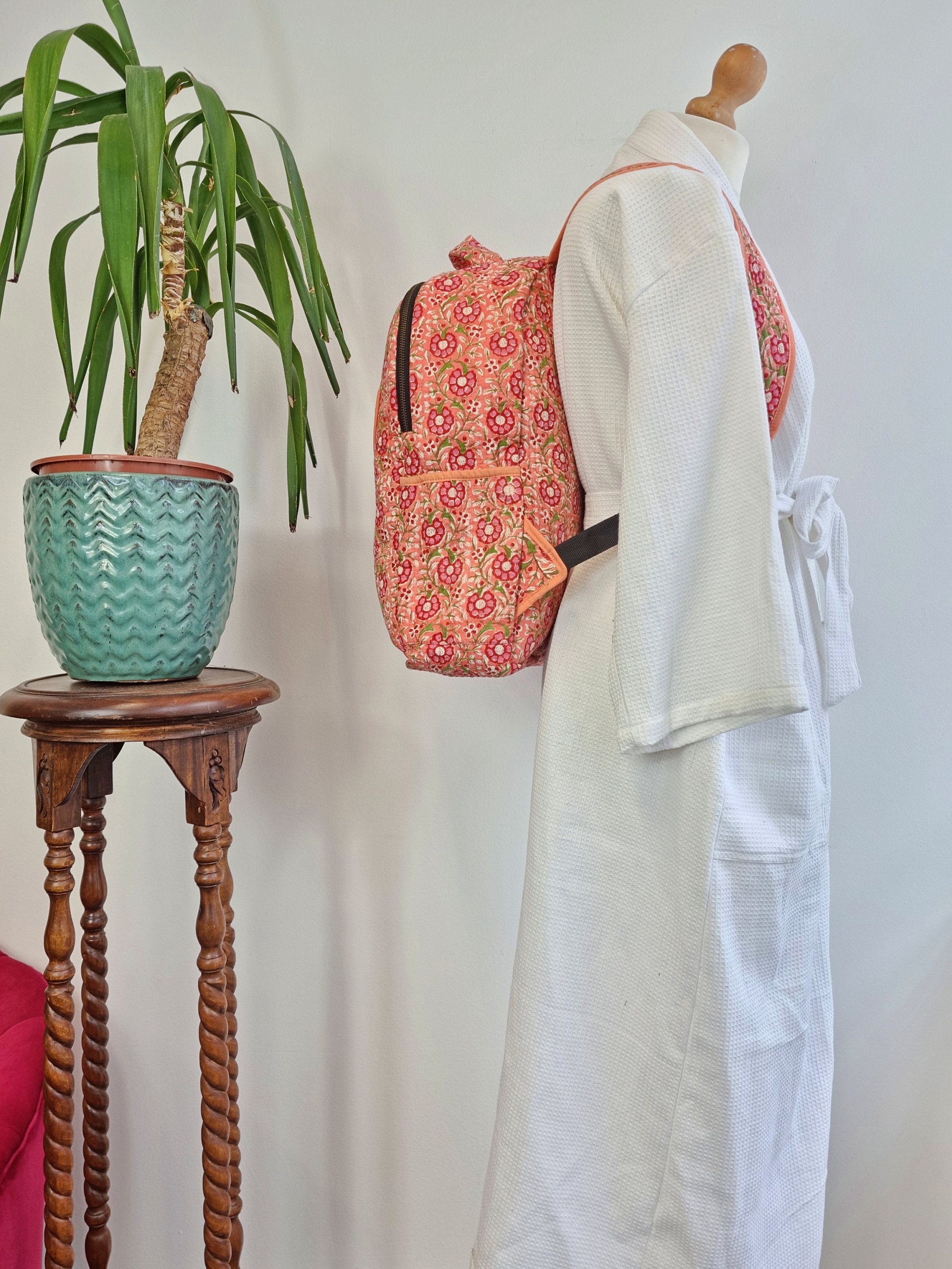 Quilted Cotton Handprint Large Backpack Eco Friendly - Etsy