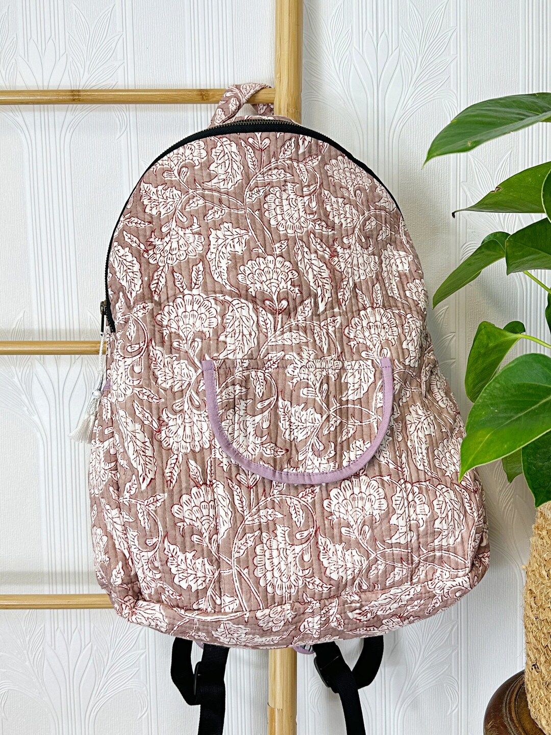Quilted Cotton Handprint Large Backpack Eco Friendly Sustainable Sturdy ...