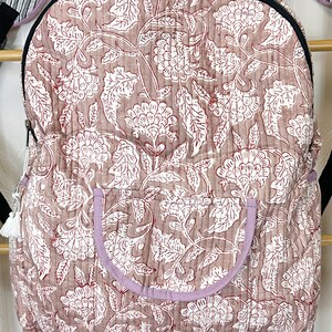 Quilted Cotton Handprint Large Backpack Eco Friendly Sustainable Sturdy ...