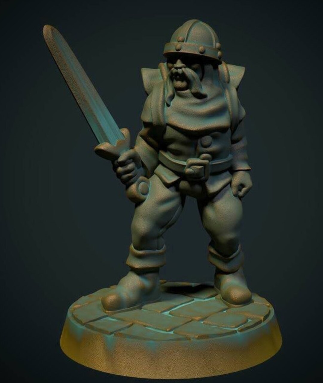 Hireling W/sword Miniature, 28mm Dungeons and Dragons or Your Favorite ...