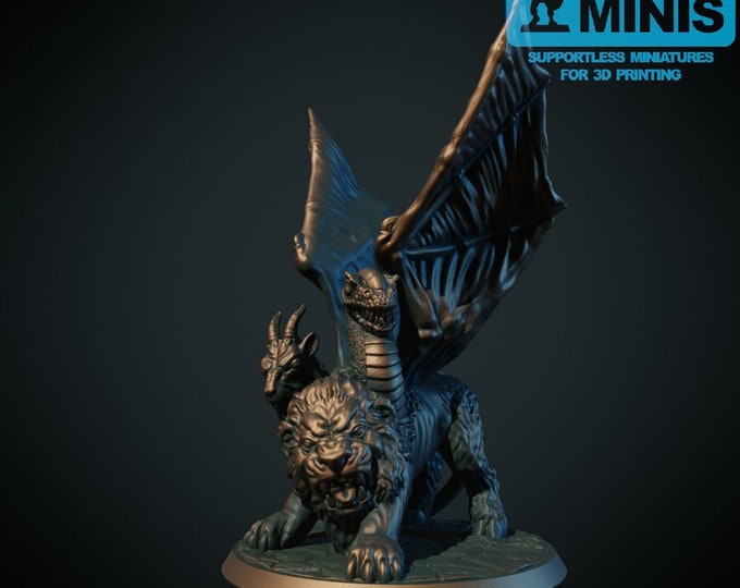 Chimera Miniature,28mm Scale, Dungeons and Dragons, Briteminis - Etsy