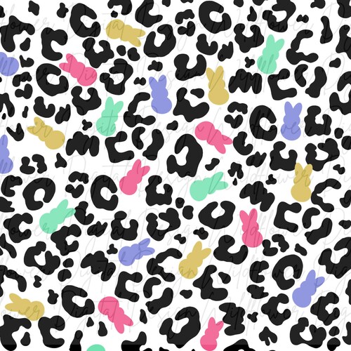 Easter Leopard Easter Png Background Bunny Leopard Seamless - Etsy