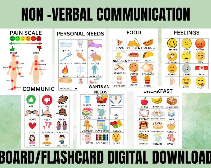 Nonverbal Communication Cards - Visual Board Special Needs - Nonverbal ...