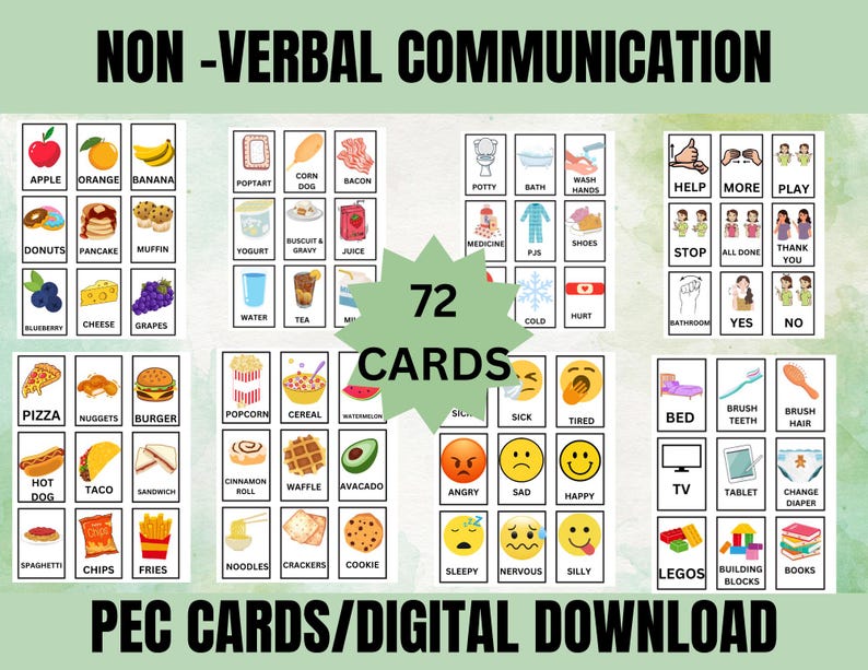 Communication Cards PEC, Autism Digital Download, Printable Educational ...