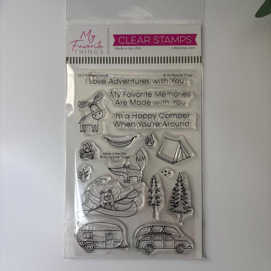 My Favorite Things Happy Camper Stamp and Die Set - Etsy