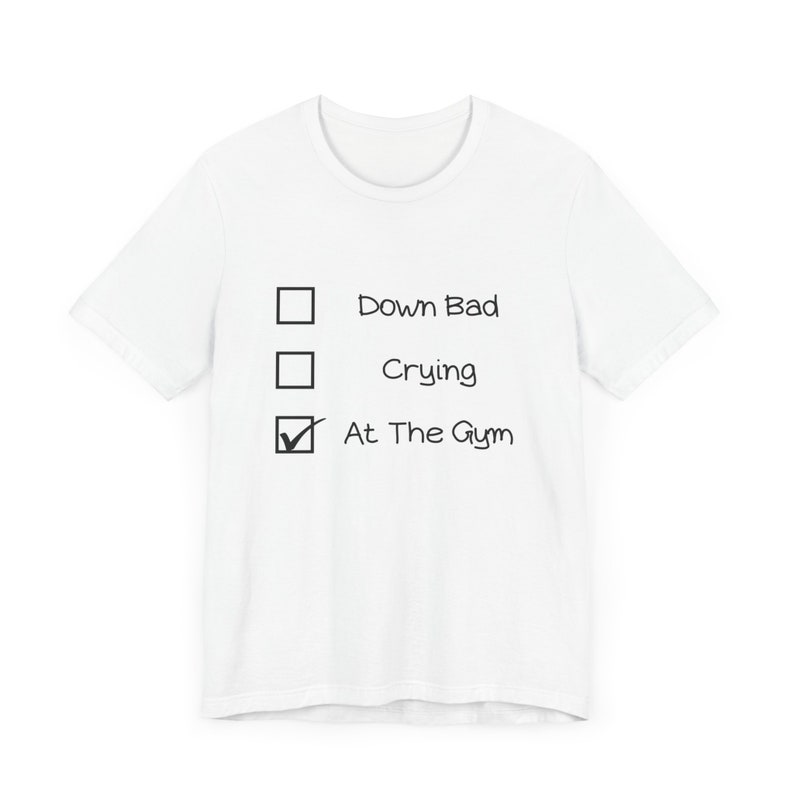 Down Bad, Crying, at the Gym check Mark Shirt - Etsy