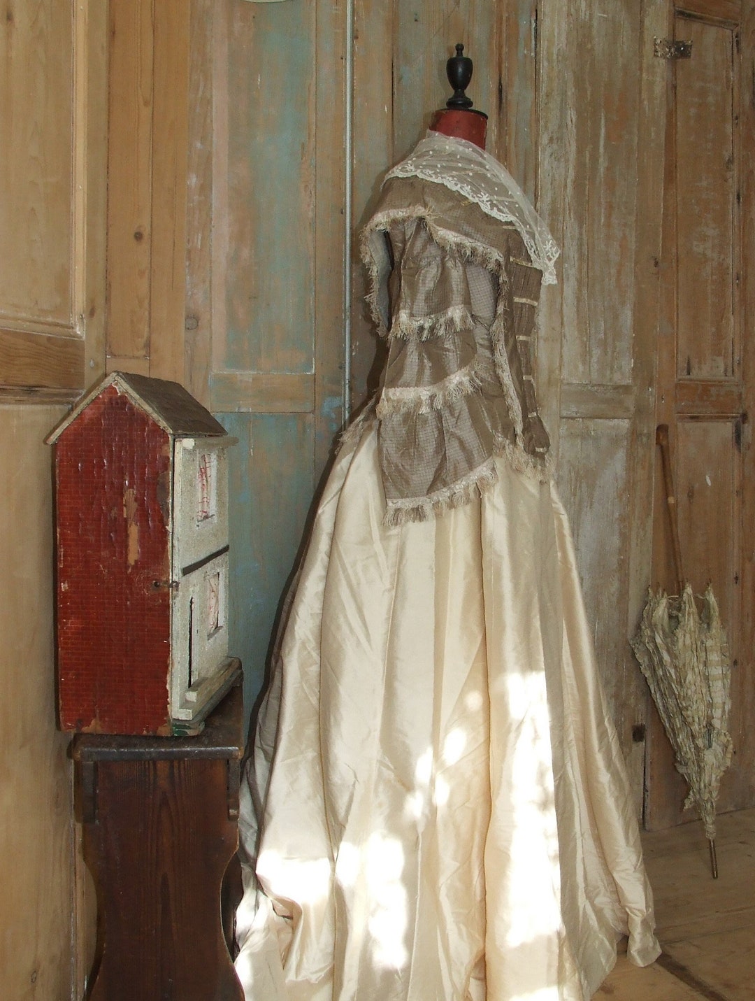 1850's Bodice With Silk Fringes and Silk Velvet Ribbons. - Etsy