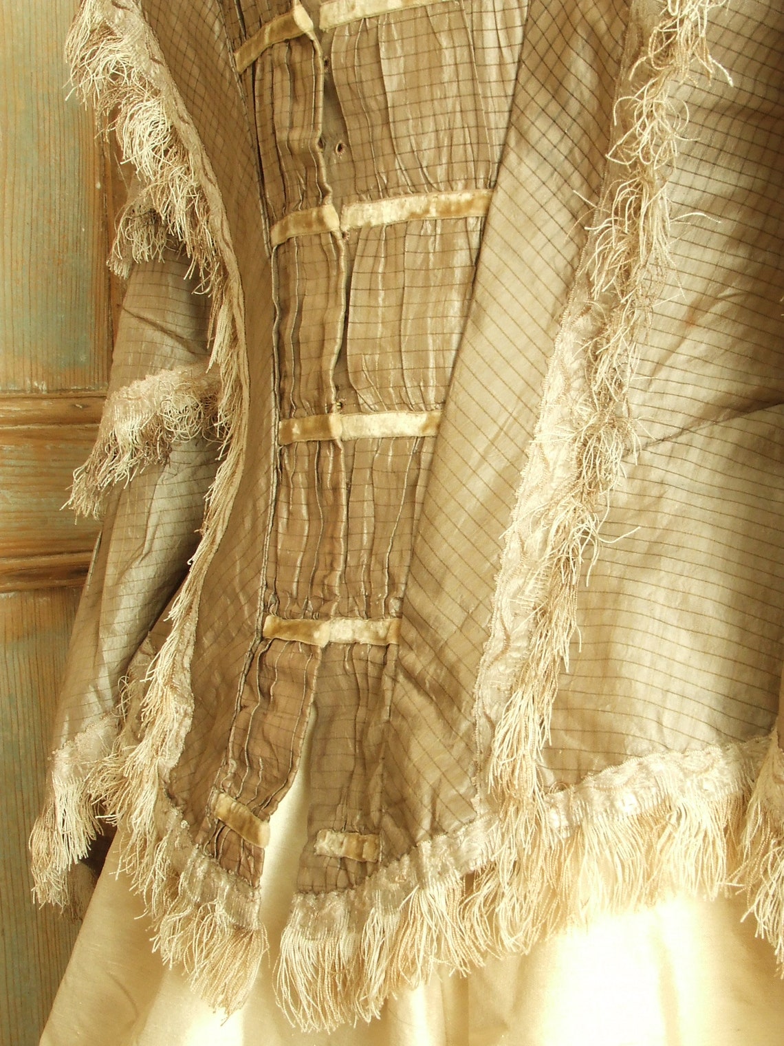 1850's Bodice With Silk Fringes and Silk Velvet Ribbons. - Etsy