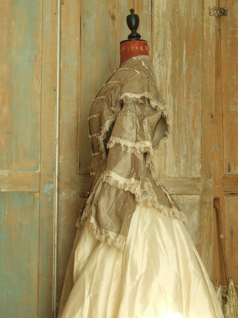 1850's Bodice With Silk Fringes and Silk Velvet Ribbons. - Etsy