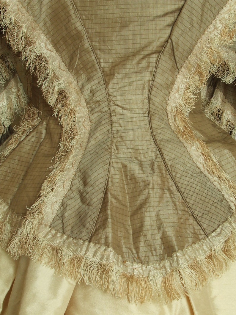 1850's Bodice With Silk Fringes and Silk Velvet Ribbons. - Etsy