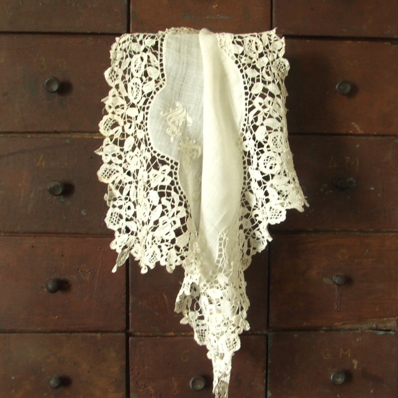 Antique Lace Handkerchief - Etsy