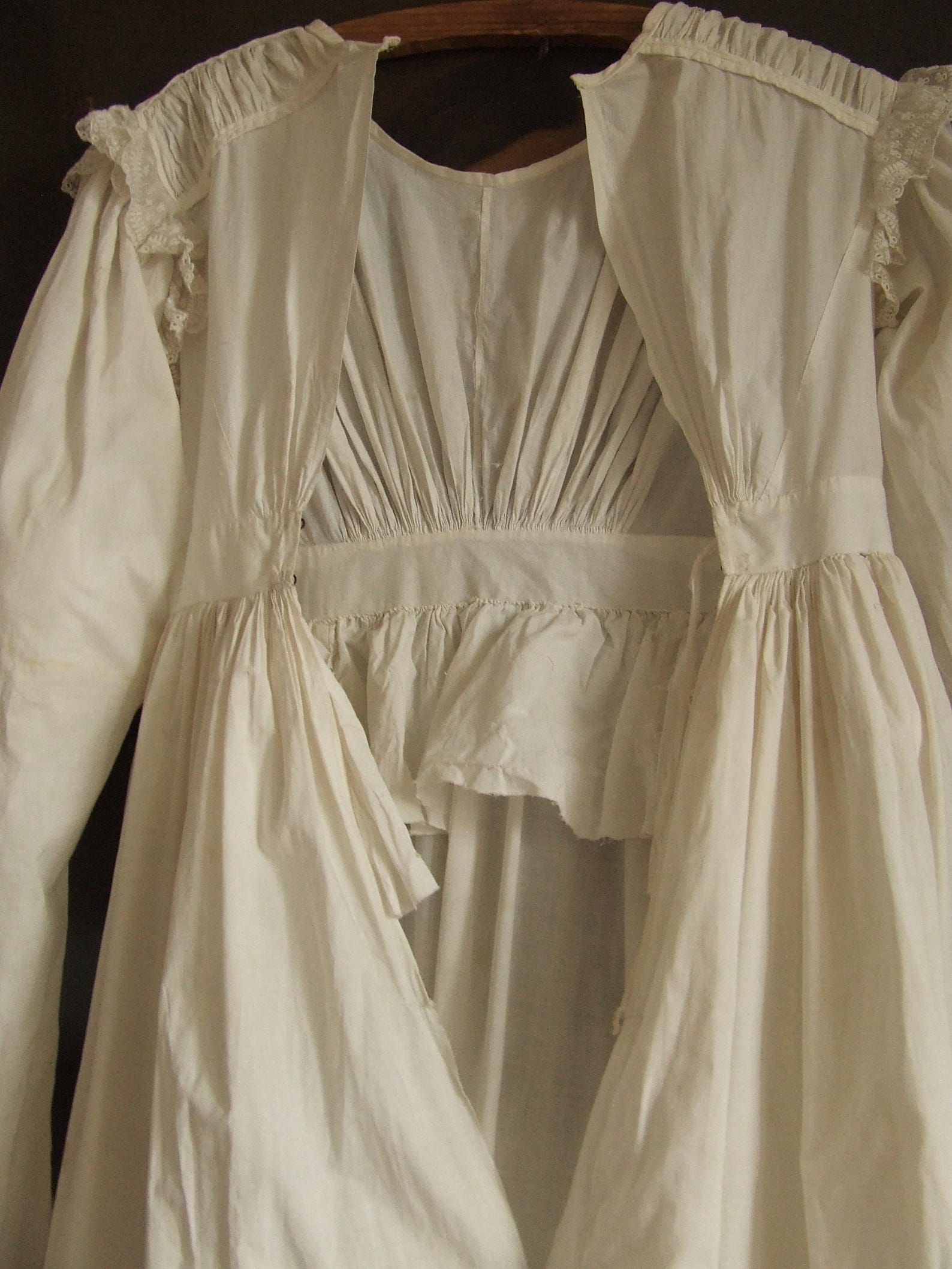 Georgian, Regency Fine White Cotton Batiste Dress With Delicate Amazing ...