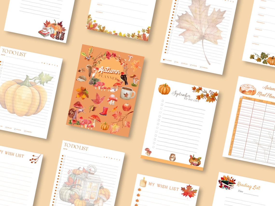 Fall Autumn Printable Planner Printable Fall Planner Fall Printables ...