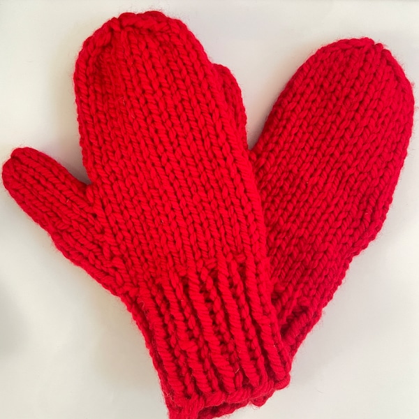 Red Mittens - Etsy