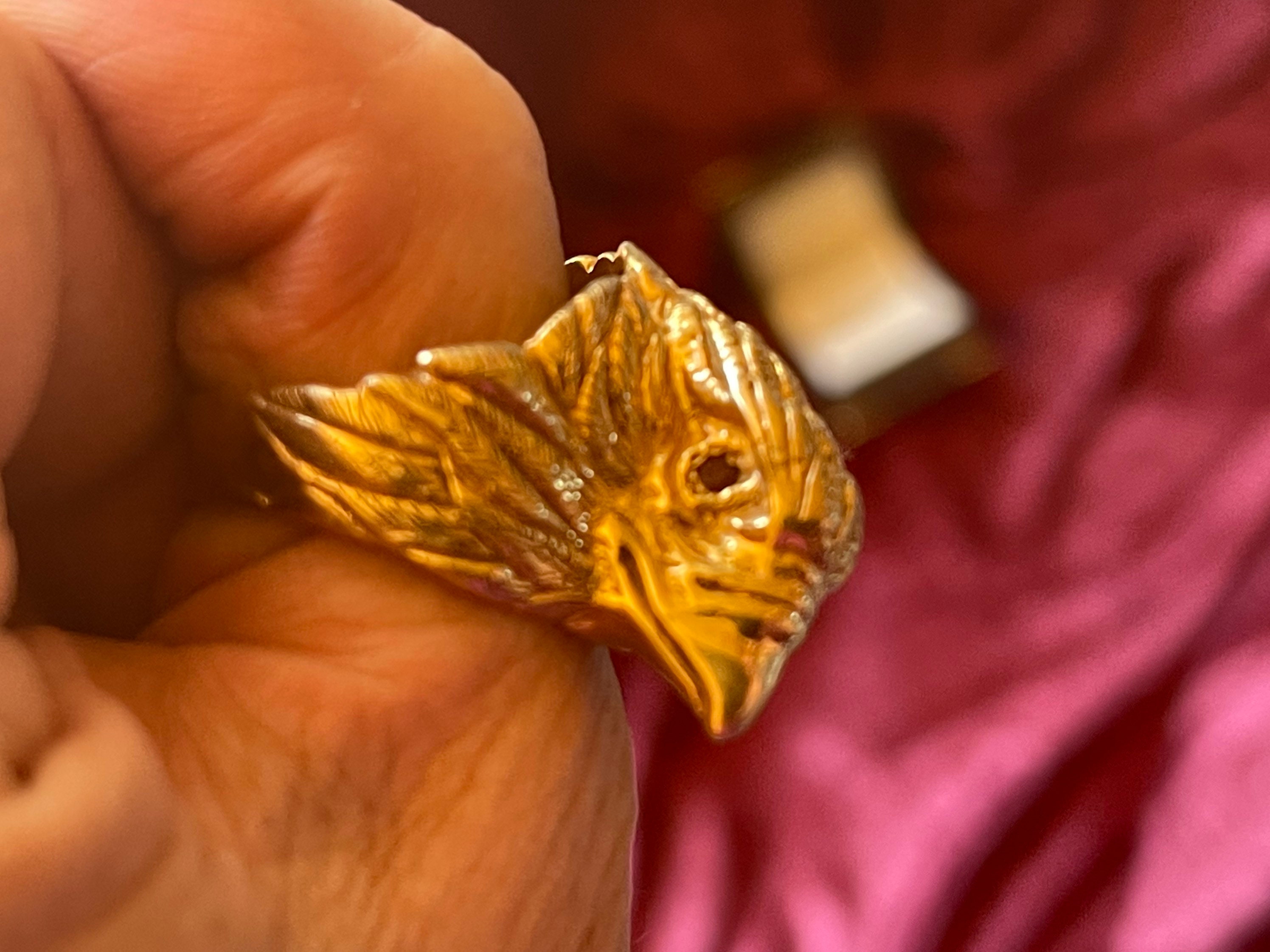 Vintage 14k Gold Eagle Head Men’s Ring - Etsy