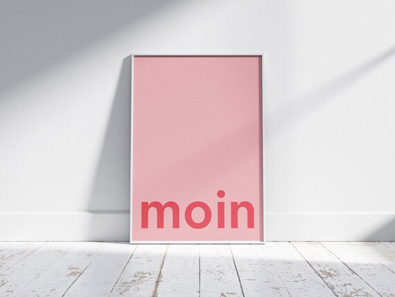 Moin Red Poster Sayings Words Picture Print Mural | Etsy