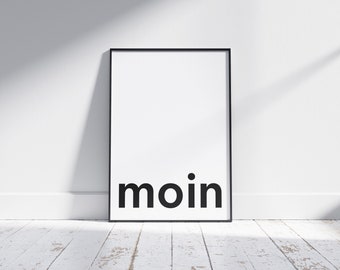 Moin Red Poster Sayings Words Picture Print Mural | Etsy