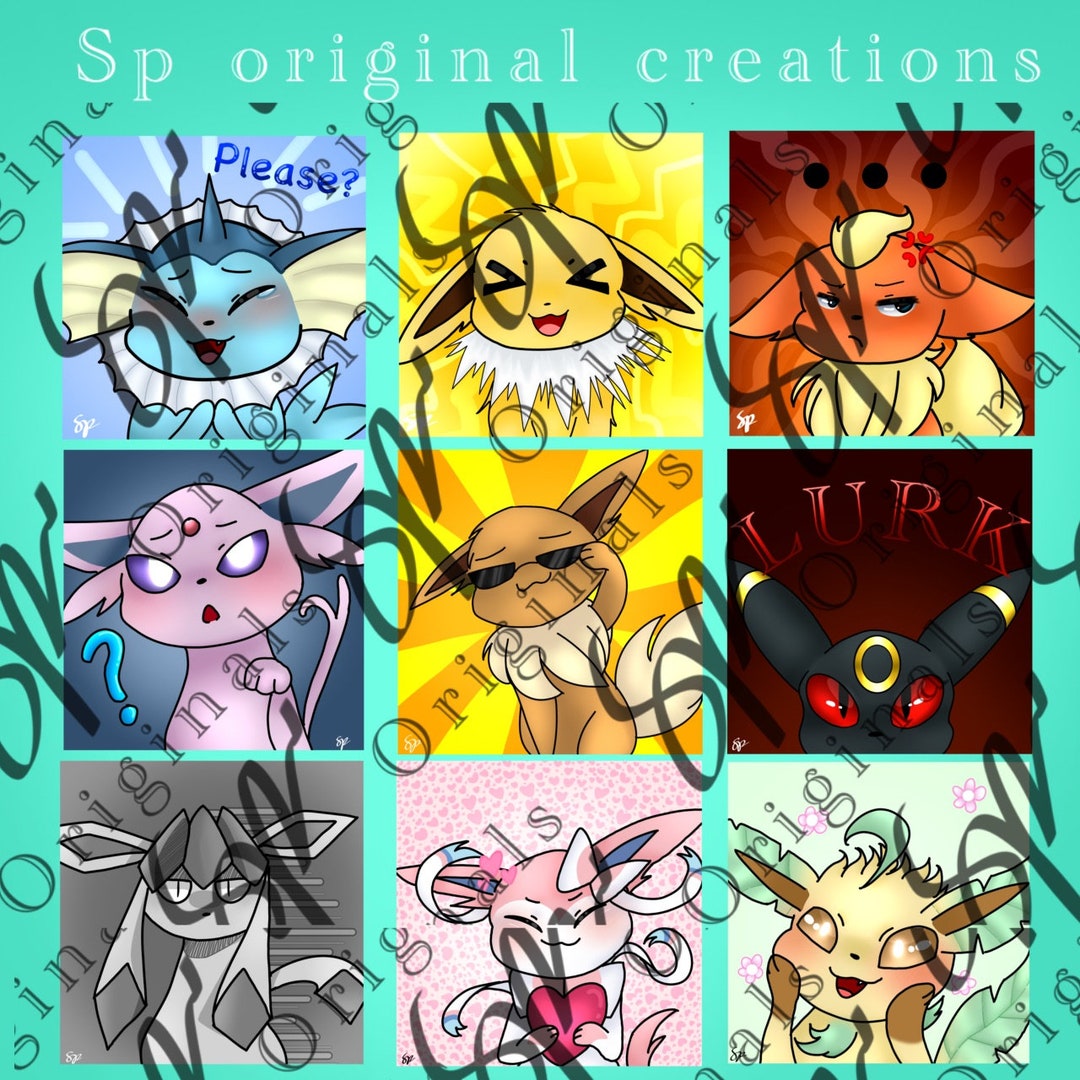 Adorable Emotes for Your Stream: Custom Pack of Pokemon Eevee Emotes, 9 ...