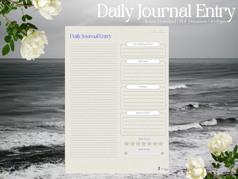 Digital Journaling - Daily Entry Template - Etsy