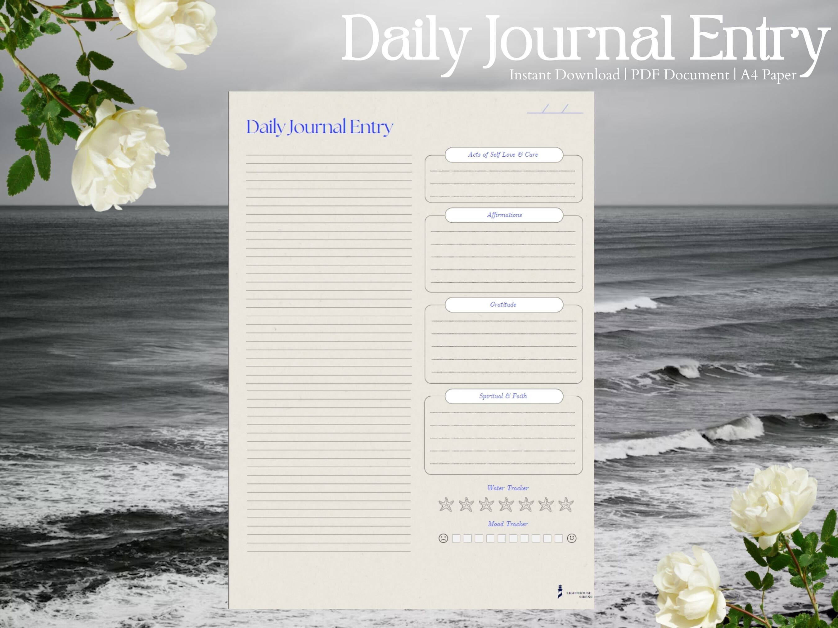 Digital Journaling - Daily Entry Template - Etsy