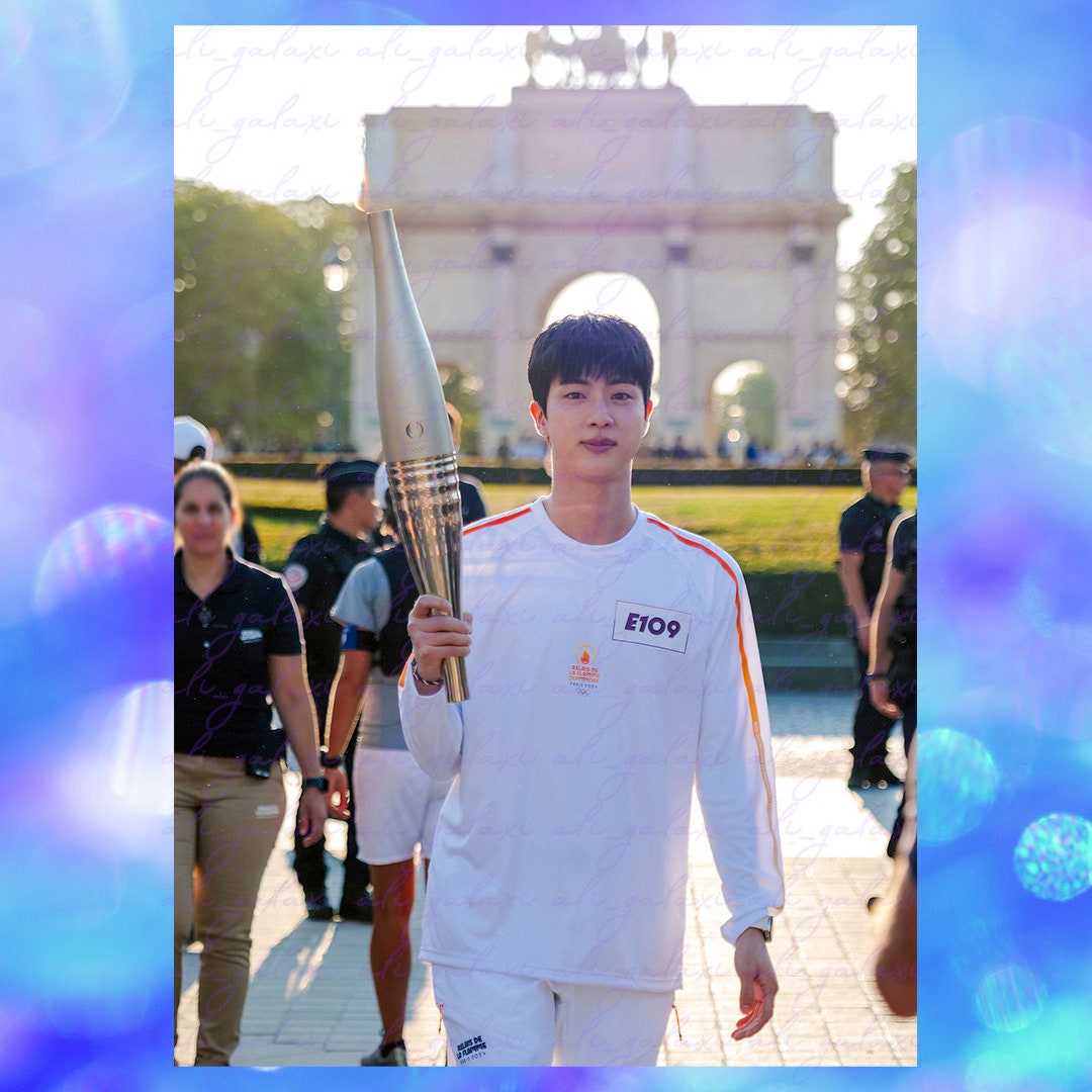 Metallic, Shimmer, BTS, Bangtan, Jin, Olympic, Torch, Relay, Paris ...