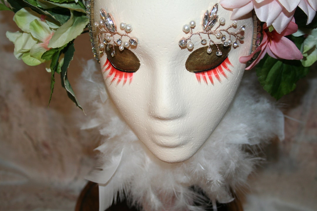 Miss Pink Lady Unique With Her Fancy Eye Brows and Feather Boa. This ...