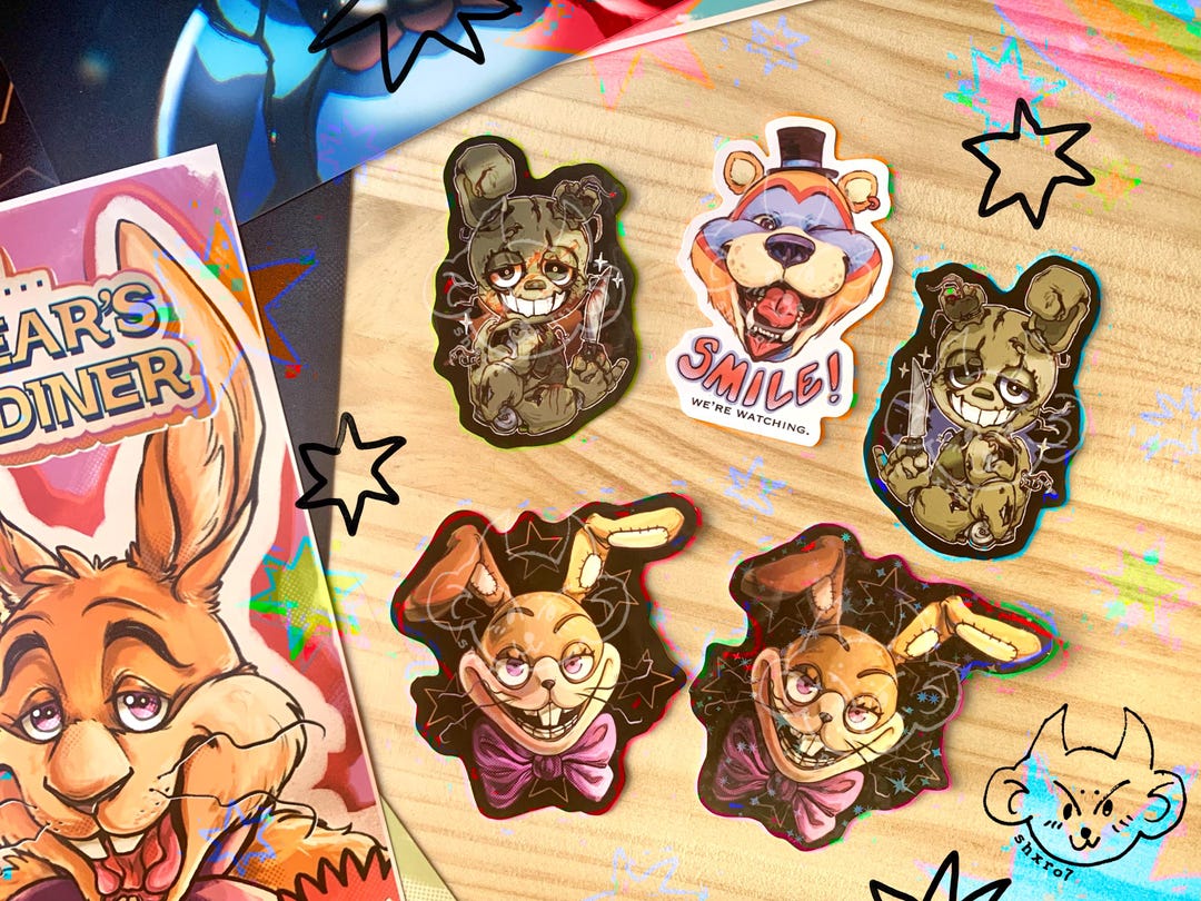 FNAF Stickers Five Nights at Freddy's - Security Breach - Glamrock ...