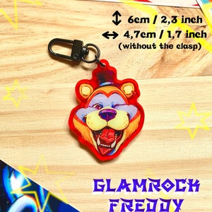 FNAF KEYCHAINS Five Nights at Freddy's Security Breach Glamrock Freddy ...