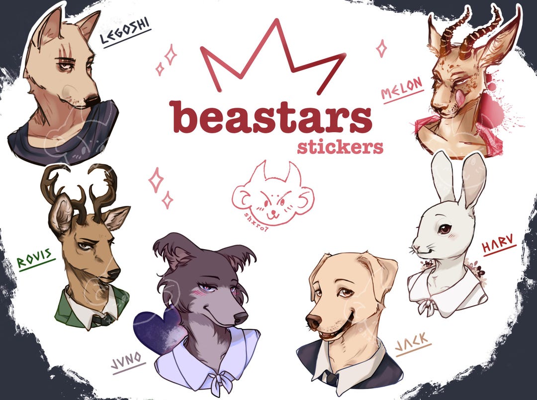 Beastars Vynil Stickers - Beastars Vinyl Stickers - Legoshi Gohin Melon ...