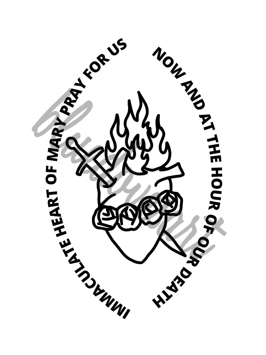 Green Scapular SVG Immaculate Heart of Mary Catholic Prayers Cricut ...