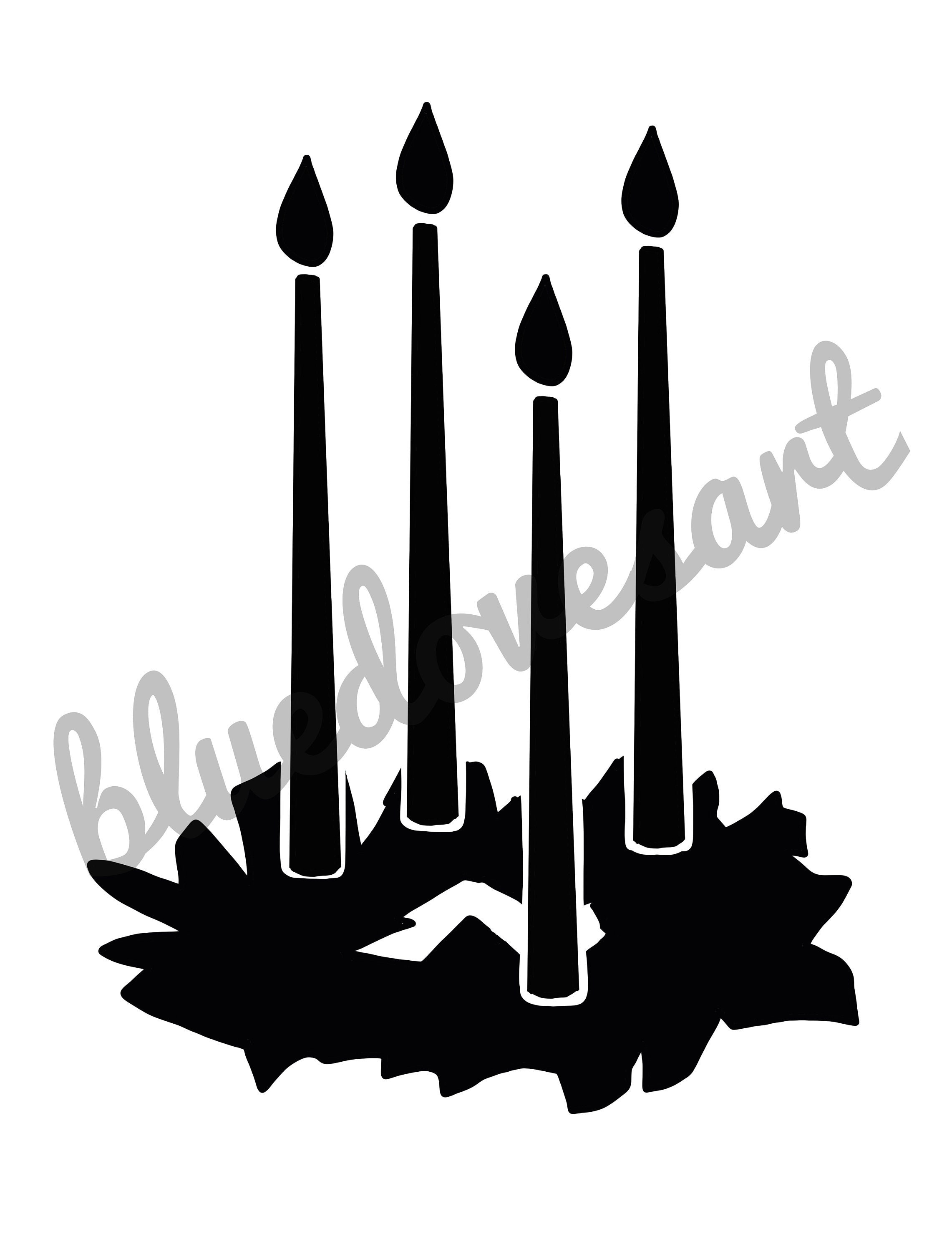 Advent Wreath Clipart Black And White