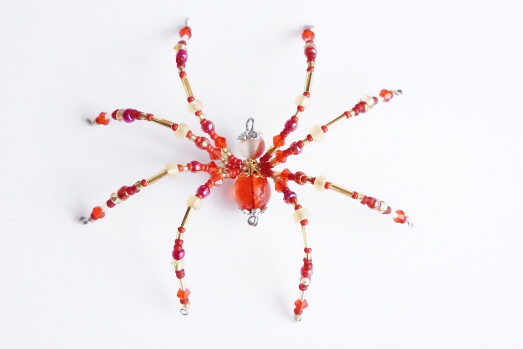 Christmas Spider Christmas Spider Red Tree Spider Hand Beaded Spider ...