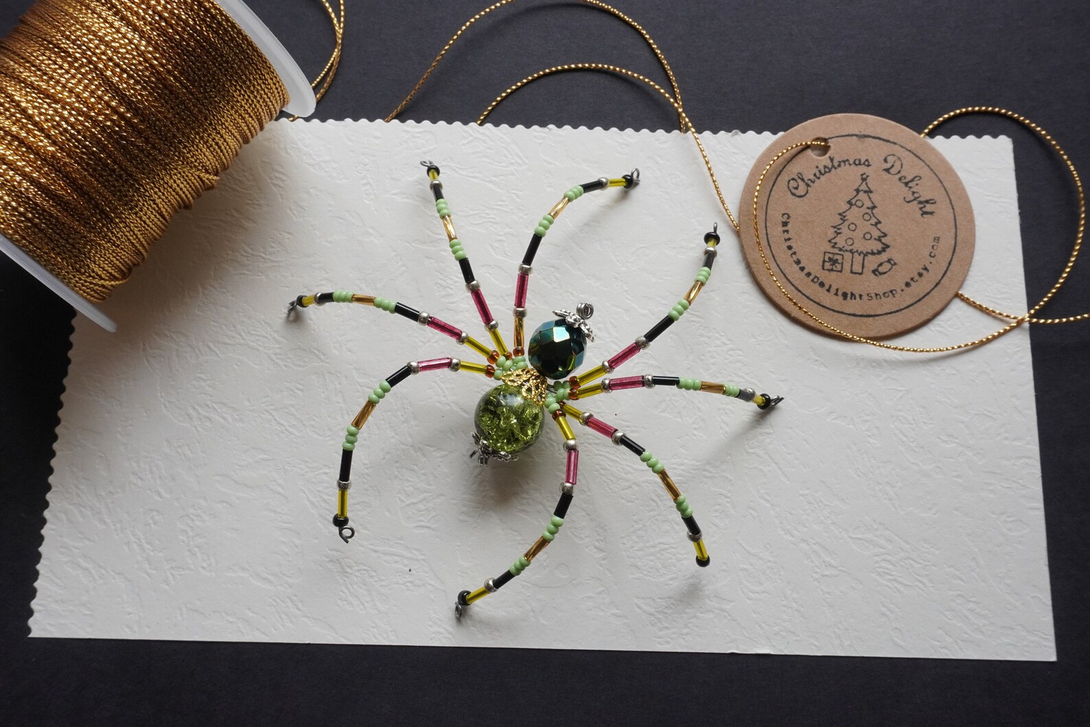 Christmas Spider Christmas Tree Spider Hand Beaded Spider Christmas ...