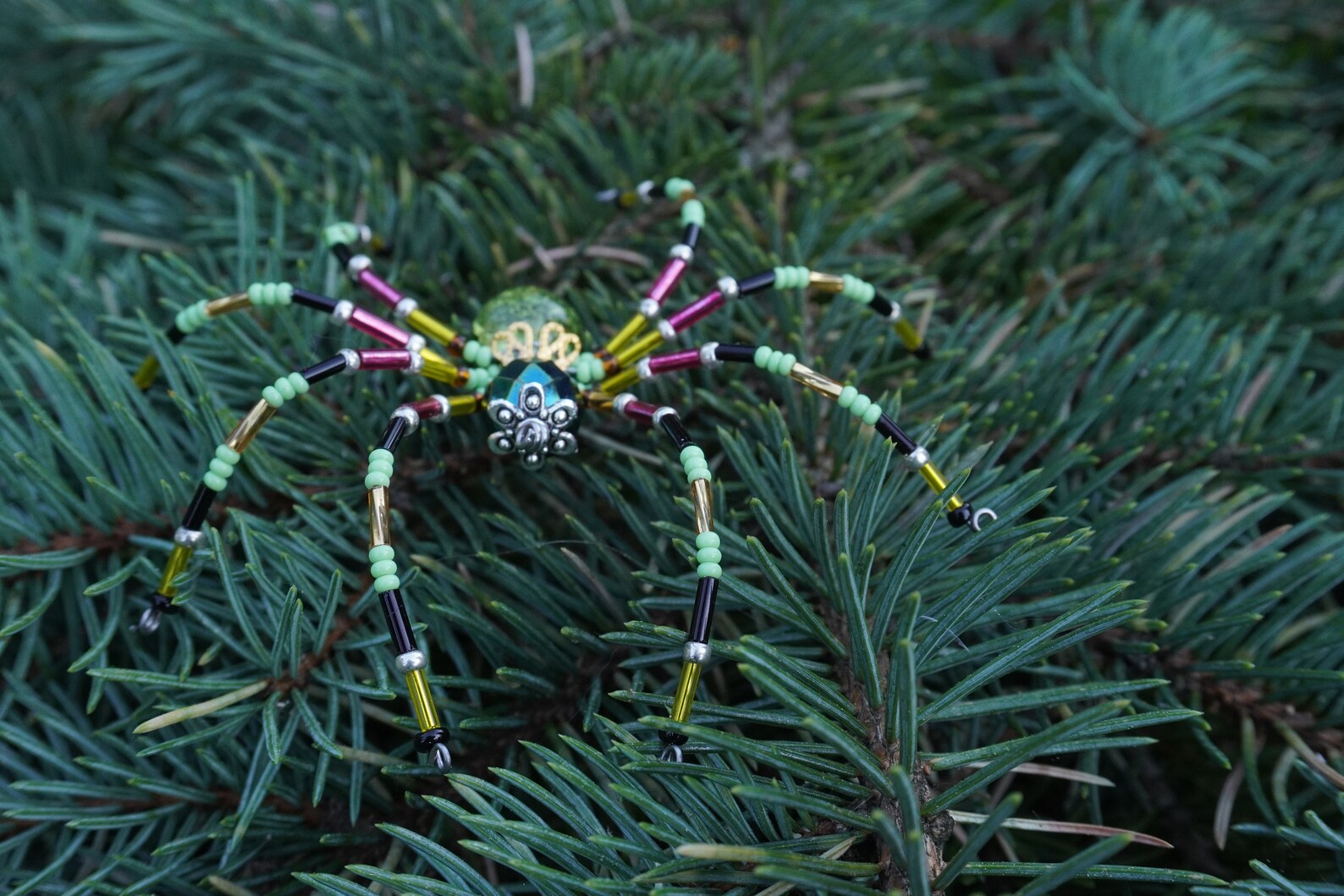 Christmas Spider Christmas Tree Spider Hand Beaded Spider Christmas ...